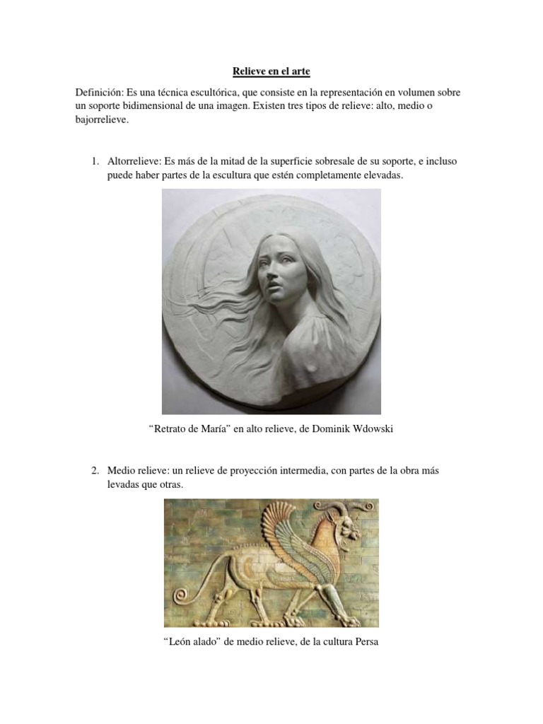 Tipos de relieve en escultura | PDF