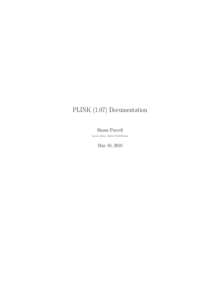 Plink Doc 1.07 | PDF | Genetics | Applied Statistics