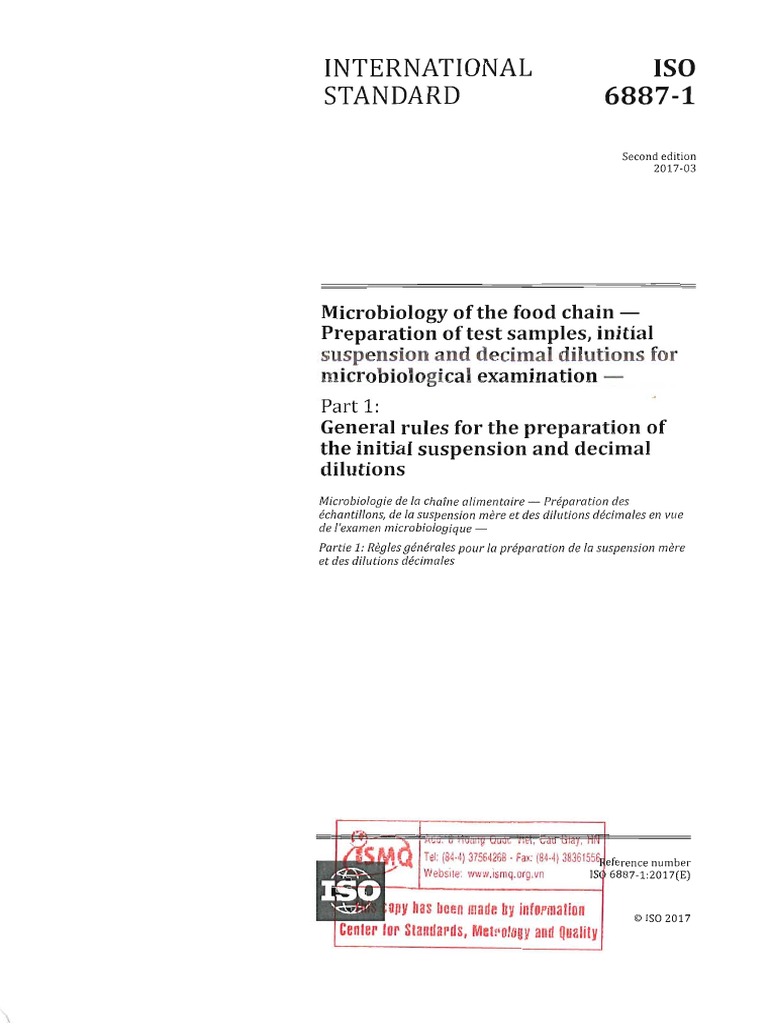 Iso 6887 1 1 20 | PDF
