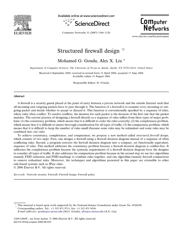 Structured Firewall Design | PDF | Router (Computing) | Firewall (Computing)