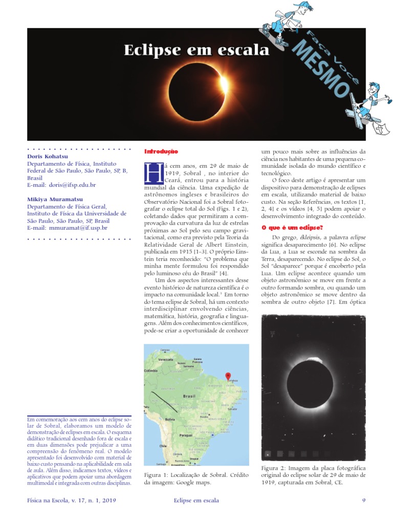 Eclipse em Escala (Artigo) Autor Doris Kohatsu e Mikiya Muramatsu | PDF ...