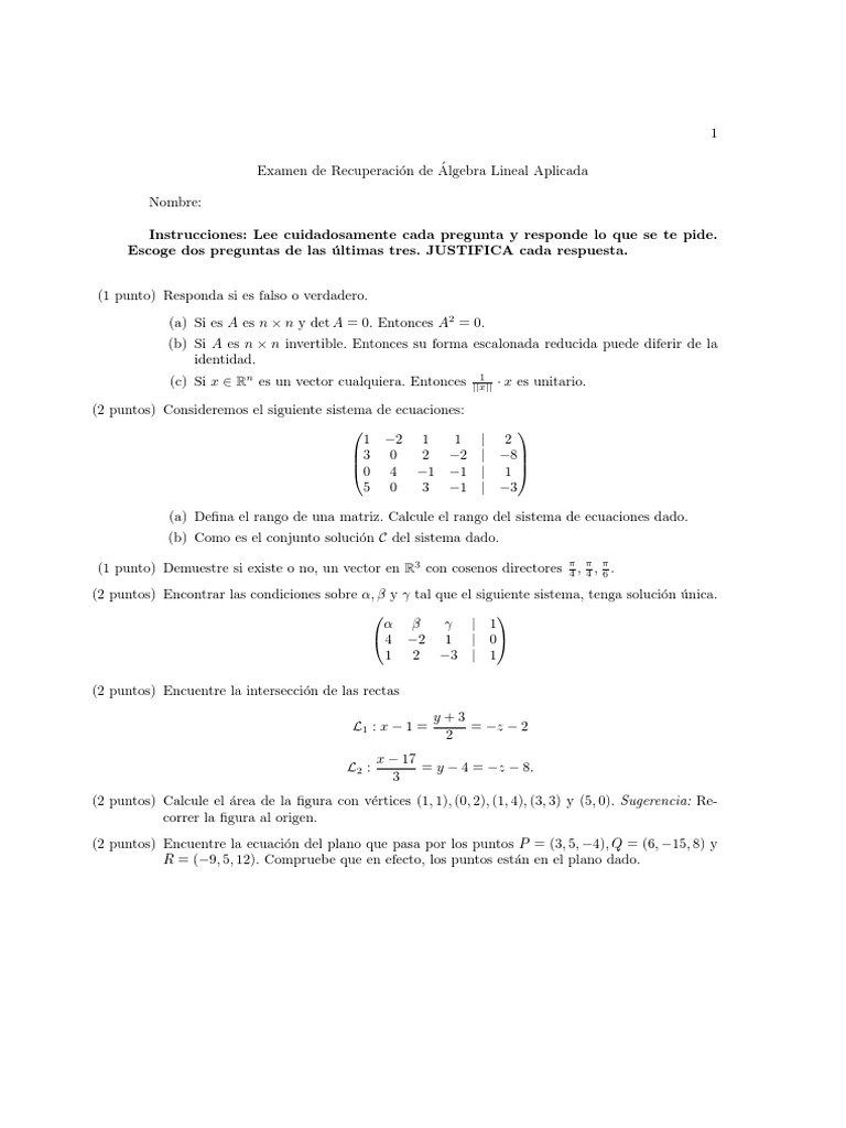 Cz 99-Álgebra Lineal Aplicada I-tg-246 | PDF | Matriz (Matemáticas ...