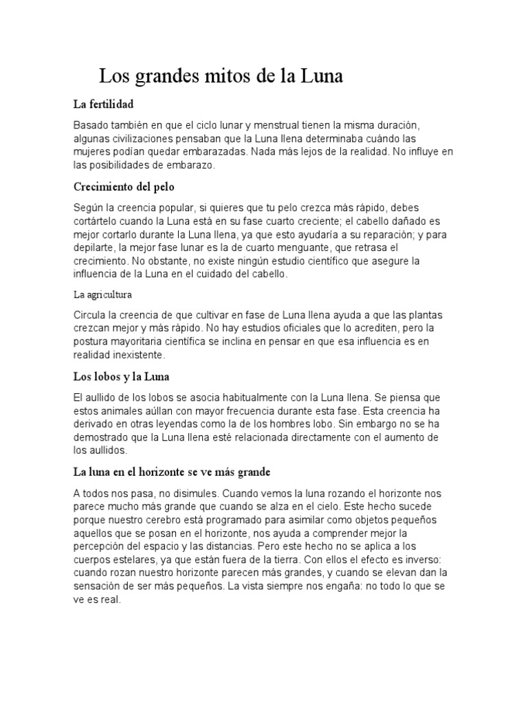 Los Grandes Mitos de La Luna | PDF