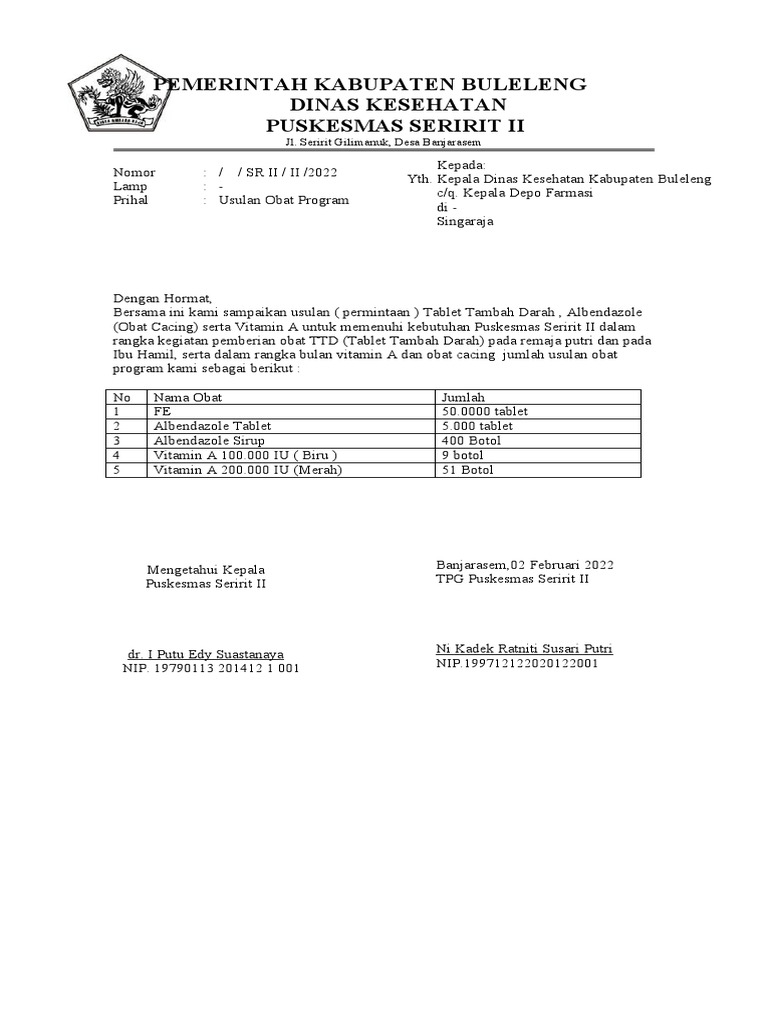Amprahan Obat Program Bulan Februari | PDF | Kesehatan Holistik