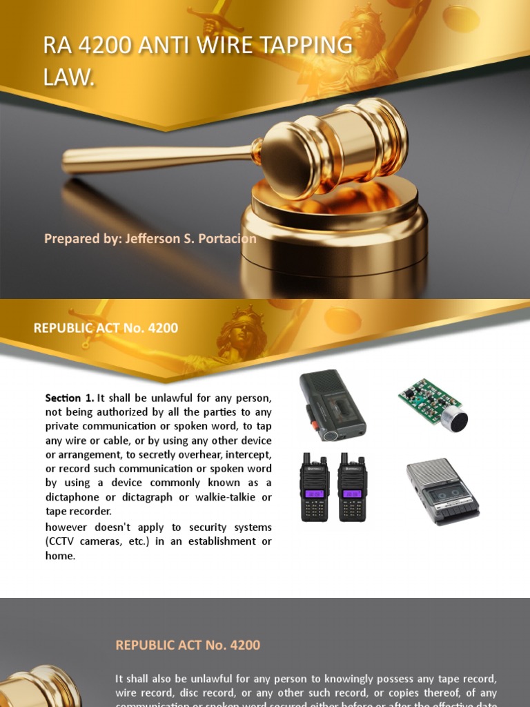 RA 4200 Anti-Wire Tapping Law | PDF | Crimes | Crime & Violence