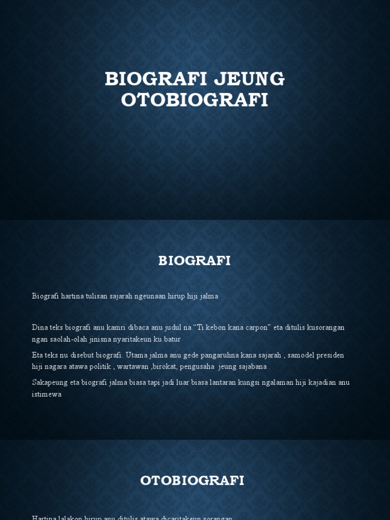 Biografi Jeung Otobiografi | PDF