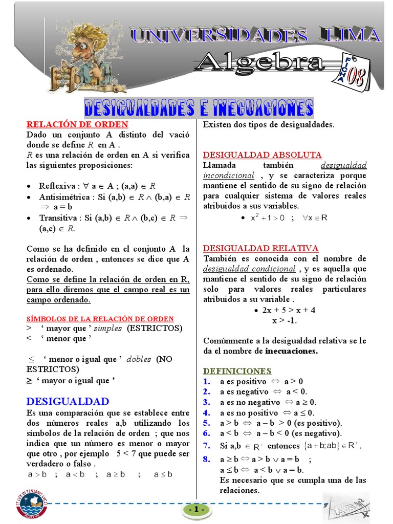 Inecuaciones | PDF | Intervalo (Matemáticas) | Desigualdad (Matemáticas)