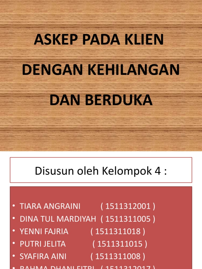 ASKEP PADA KLIEN DENGAN KEHILANGAN DAN BERDUKA KLP 4 | PDF