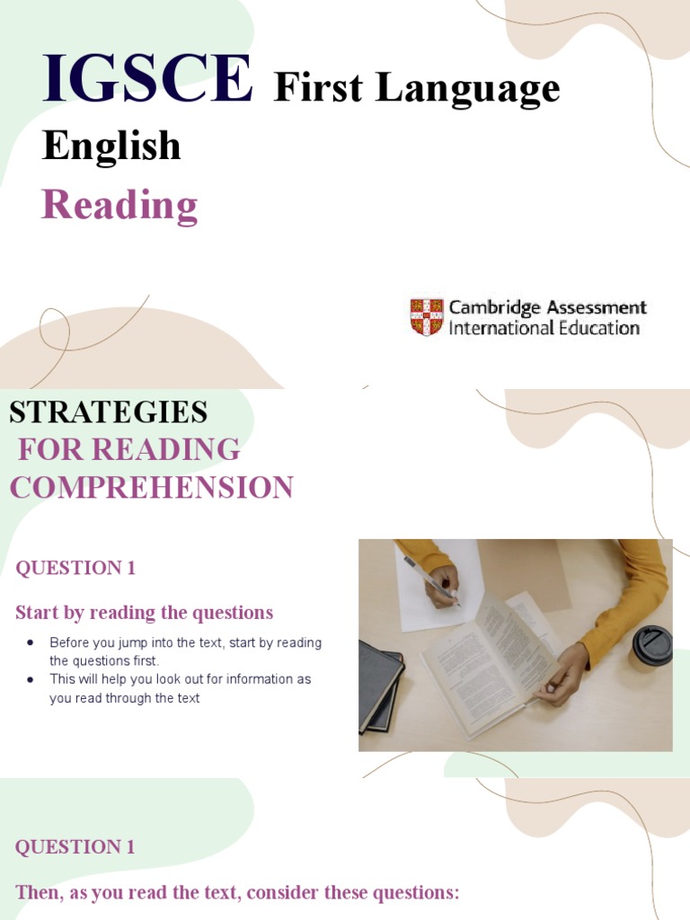 Strastegies For The IGCSE First Language English Reading Paper | PDF ...