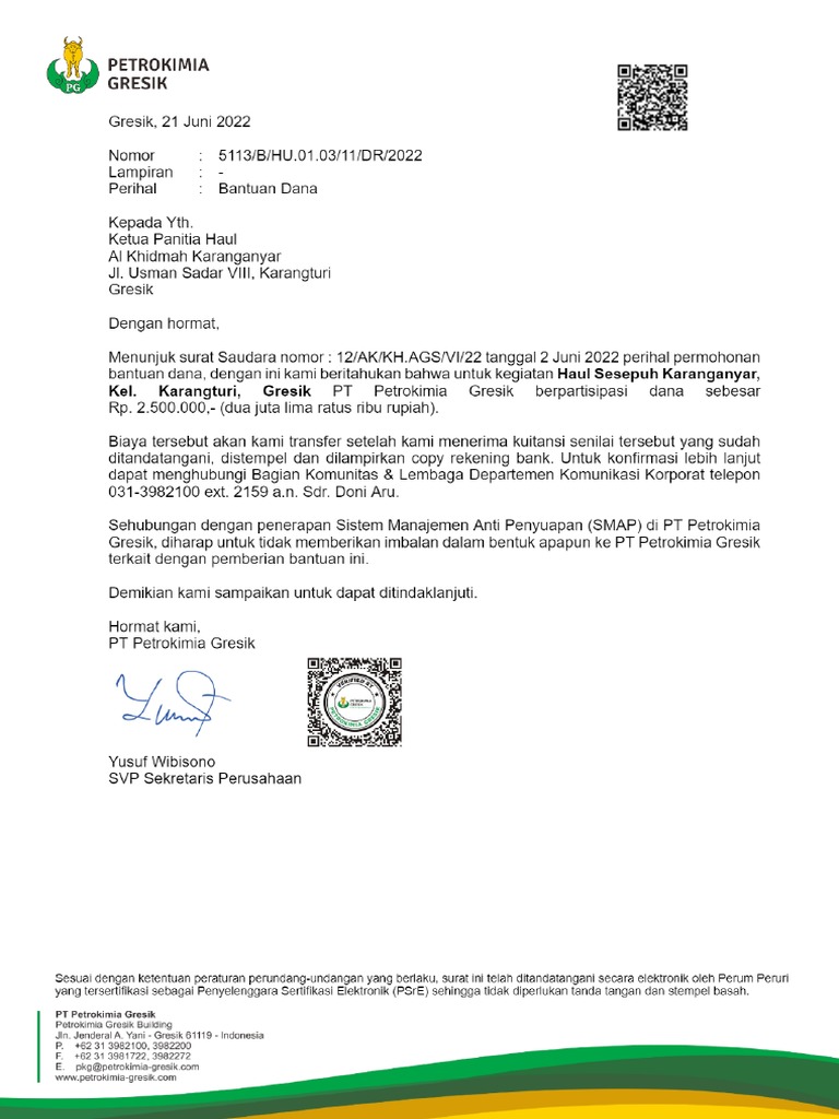 Stamp Surat 5113 - B - HU.01.03 - 11 - DR - 2022 | PDF