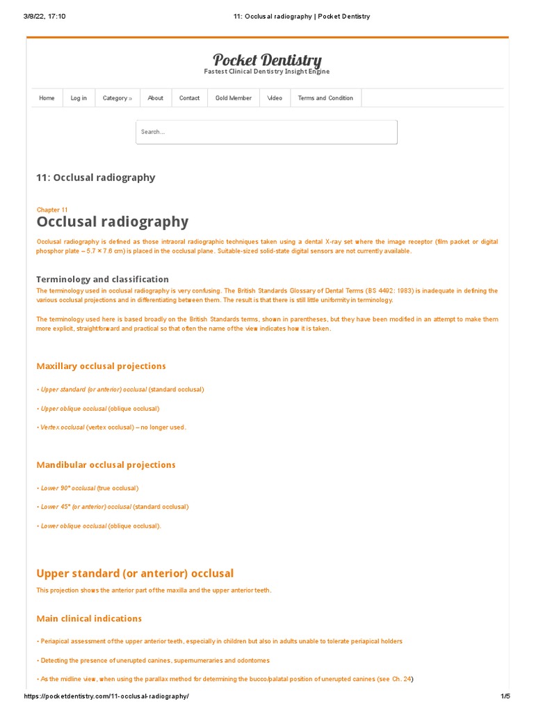 11 - Occlusal Radiography - Pocket Dentistry | PDF | Radiography ...