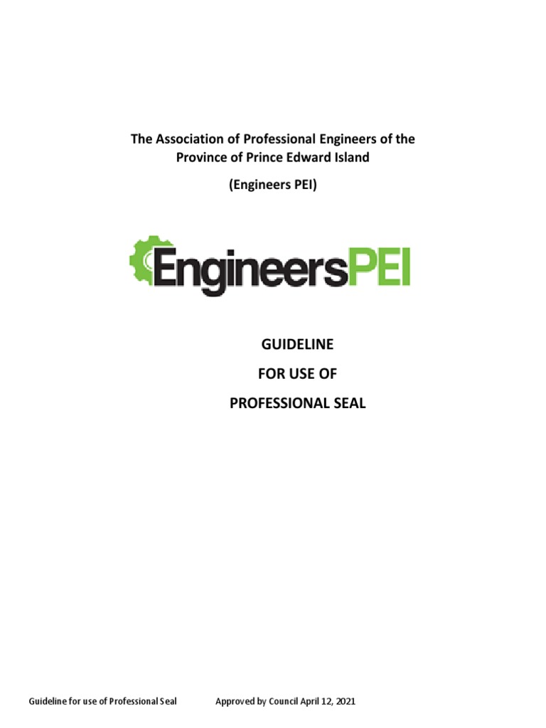 Use of Seal Engineers PEI - 0 | PDF | Seal (Emblem) | Authentication