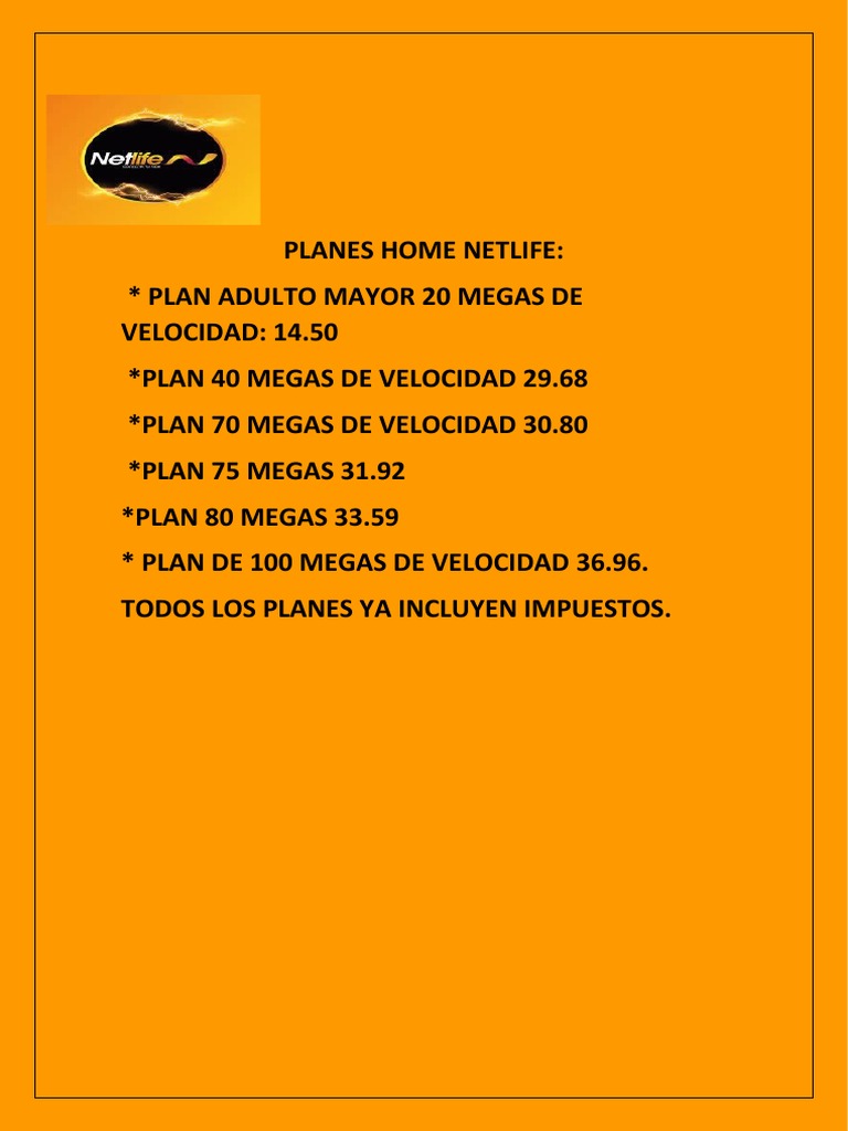 Planes Home Netlife | PDF