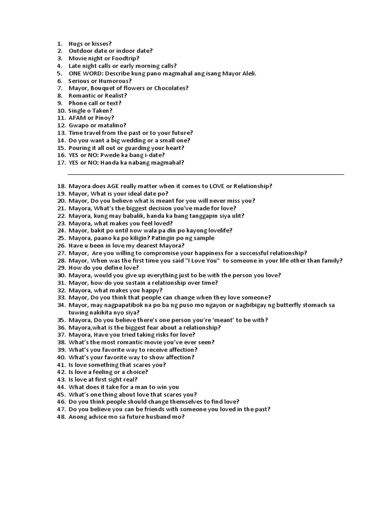 Fast Talk - Valentines Edition Questions | PDF