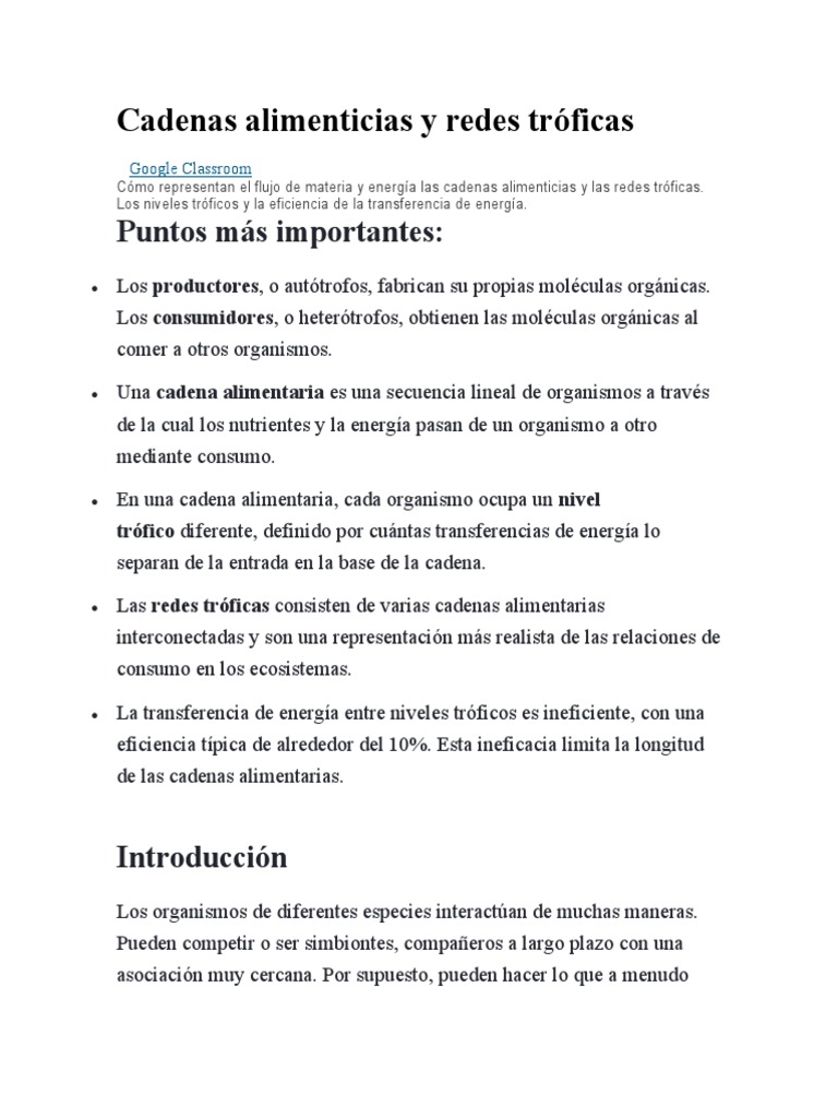 Cadenas Alimenticias y Redes Tróficas | Descargar gratis PDF | Red ...