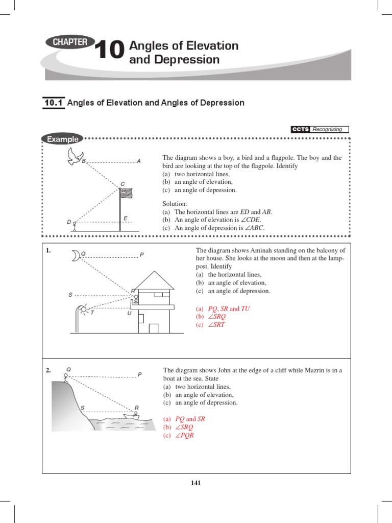 Angles of Elevation and Depression Guide | PDF | Euclidean Plane ...