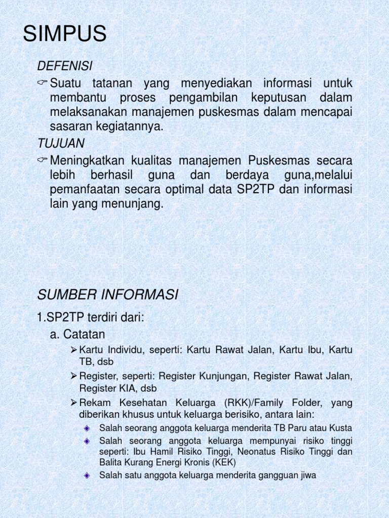 Definisi dan Tujuan SIMPUS | PDF