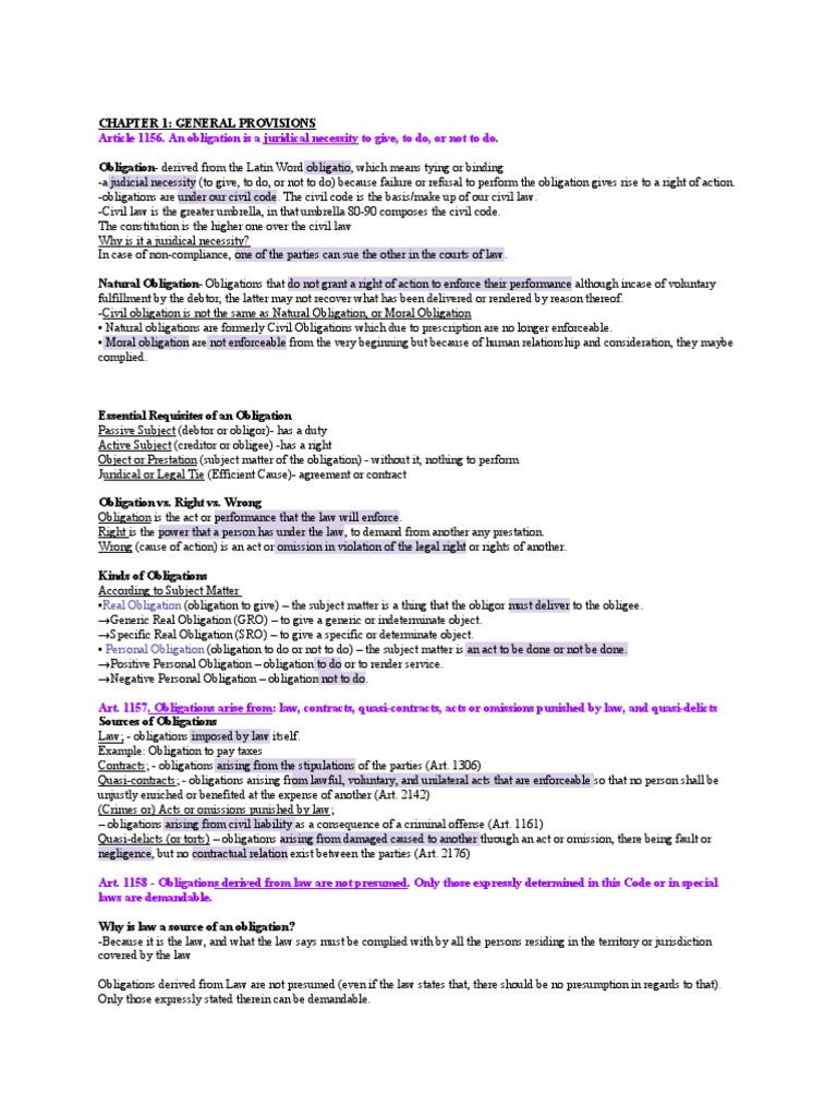 CHAPTER 1 General Provisions | PDF | Law Of Obligations | Tort