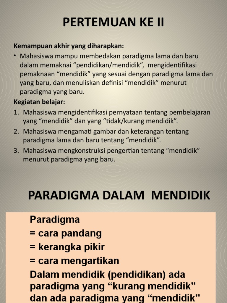 Paradigma Pendidikan | PDF | Karier & Perkembangan
