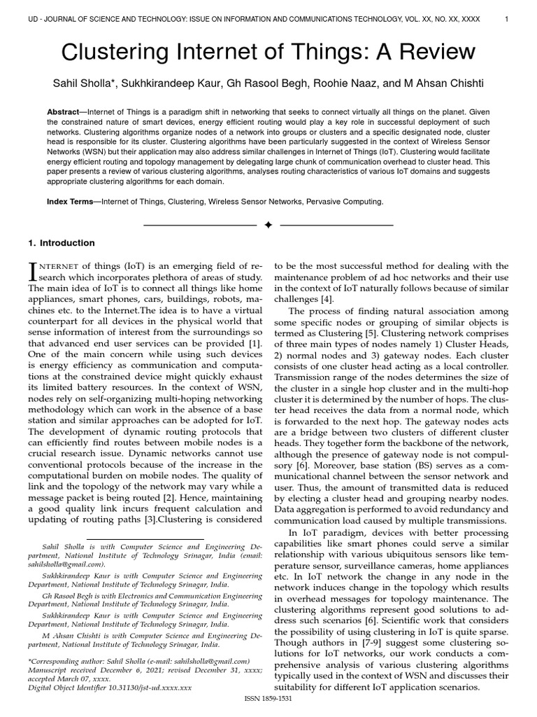 Clustering Internet Pdf Internet Of Things Wireless Sensor Network