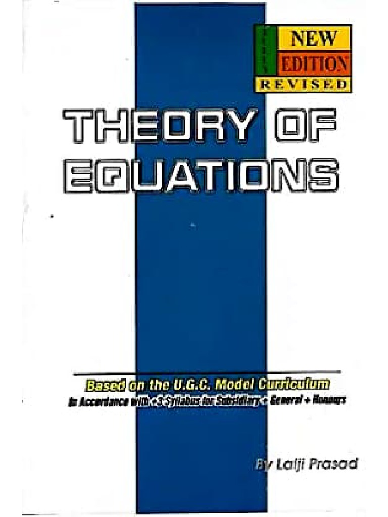 Theory of Equations Lalji Prasad | PDF