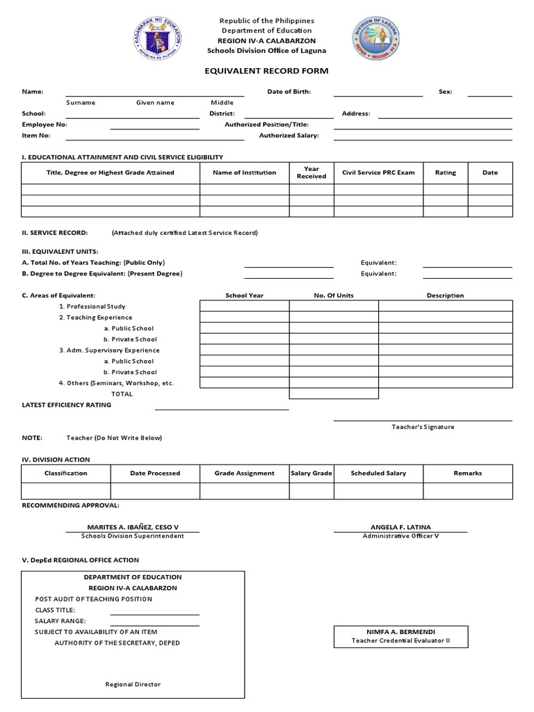 ERF Form | PDF | Teachers