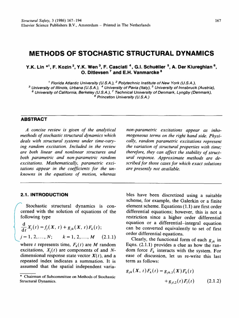 Lin Methods of Stochastic Structural Dynamics | PDF