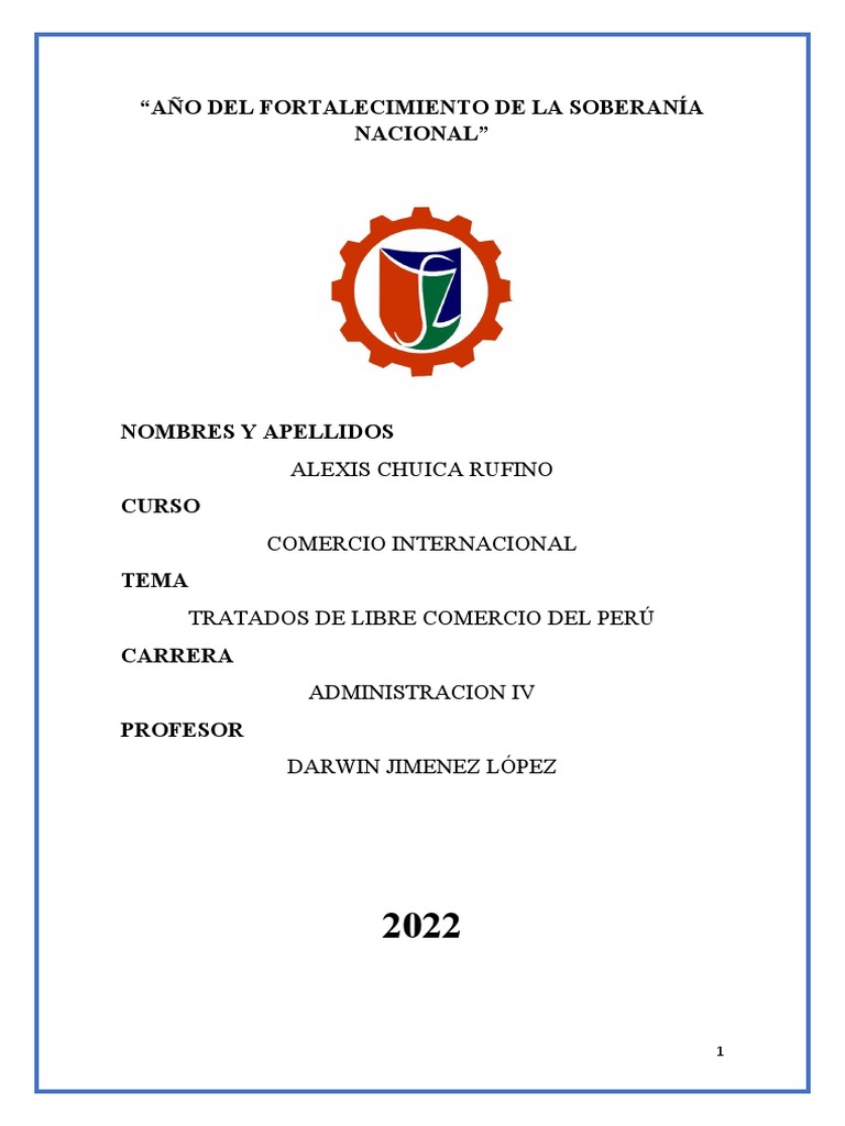 TLC Del Perú Con Otros Países | PDF | Tratado de Libre Comercio ...