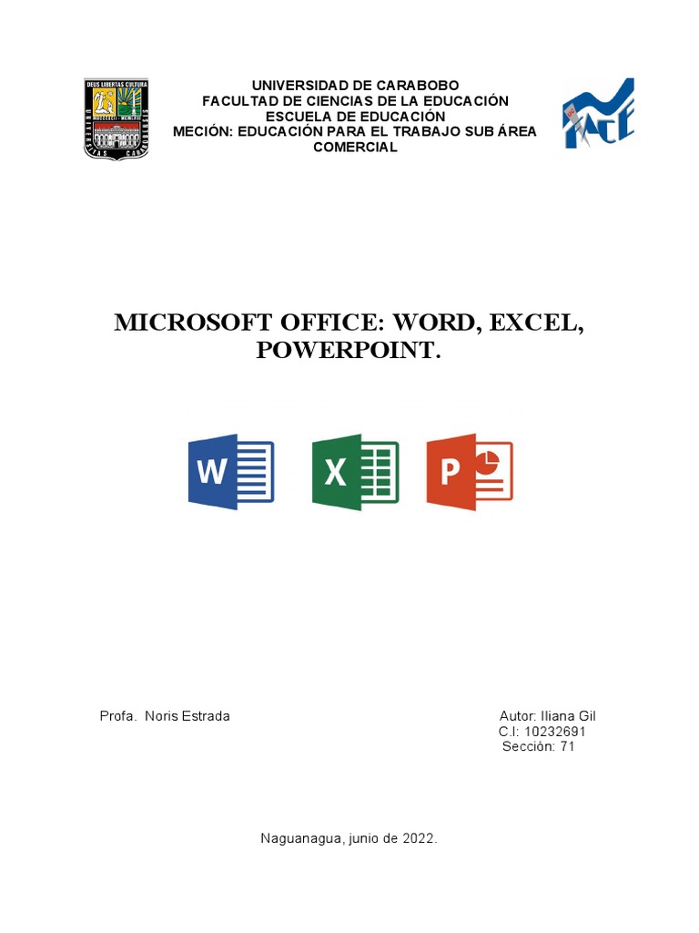 Comparativa de Microsoft Word, Excel y PowerPoint | PDF | Microsoft ...