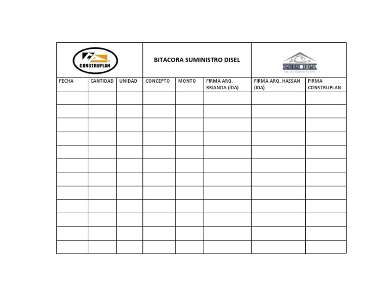 Bitacora Suministro Disel | PDF