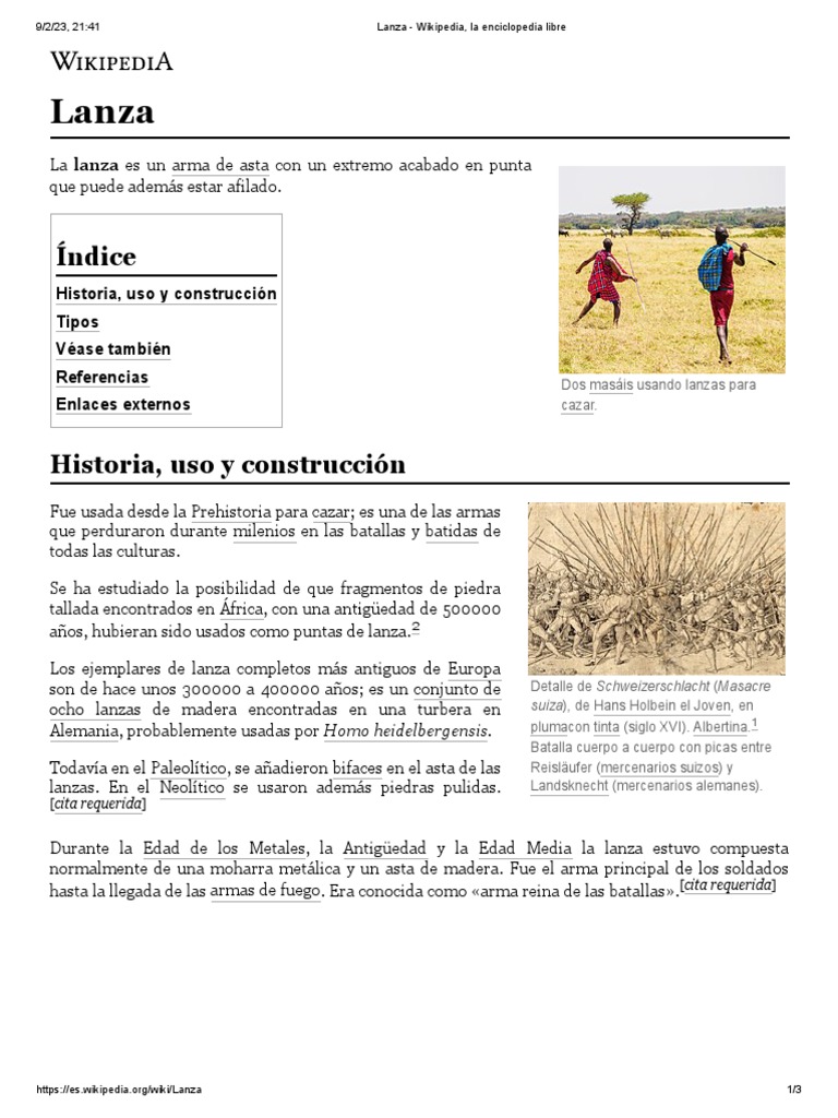 Lanza | PDF | Lanza | Armas cuerpo a cuerpo