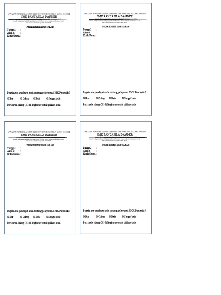 Angket Kritik Dan Saran | PDF