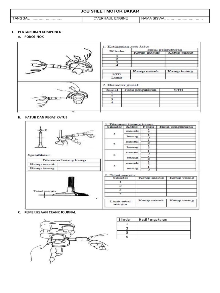 Job Sheet Motor Bakar | PDF