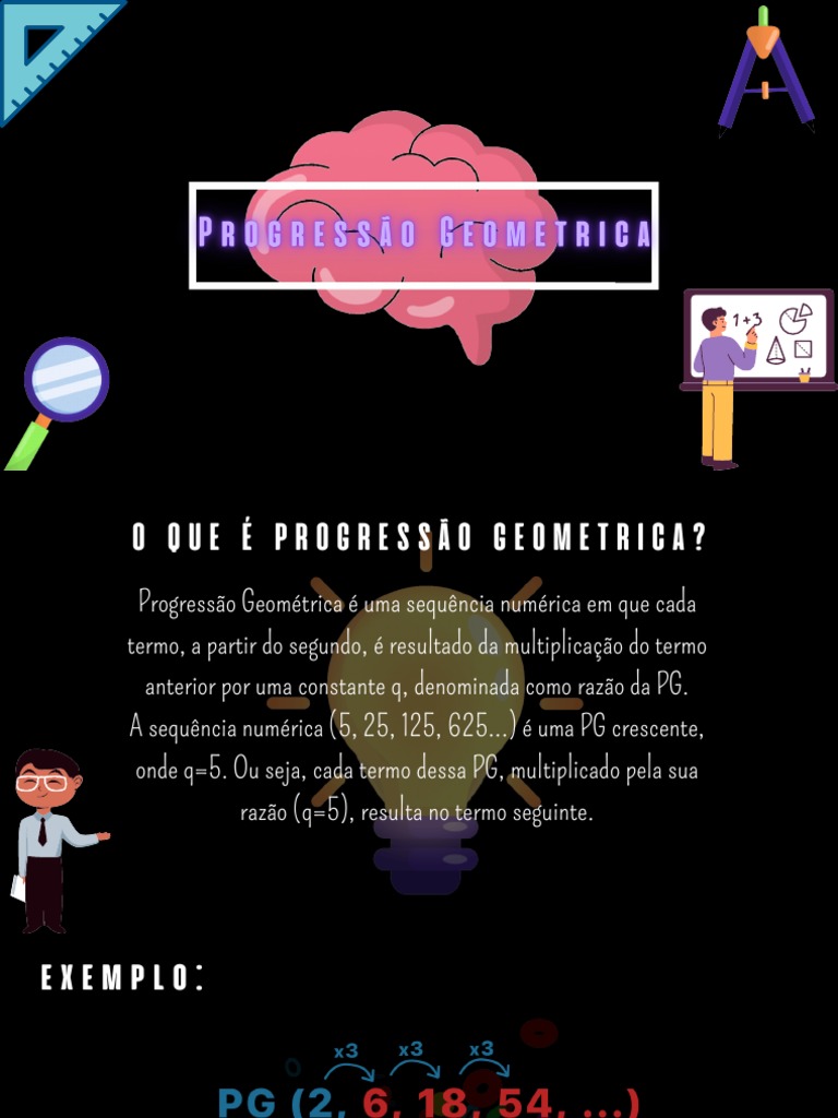 Progressão Geométrica - Slide para Aula | PDF