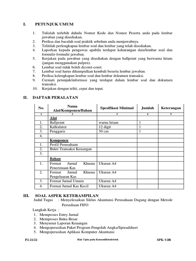 Materi Ujikom Soal Praktik Siklus Akuntansi Perusahaan Dagang | PDF