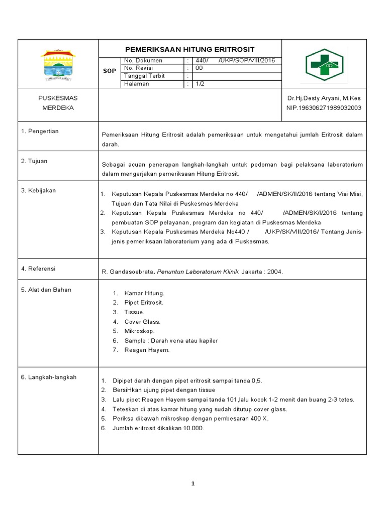 8 1 1 1 Pemeriksaan Hitung Eritrosit Pdf