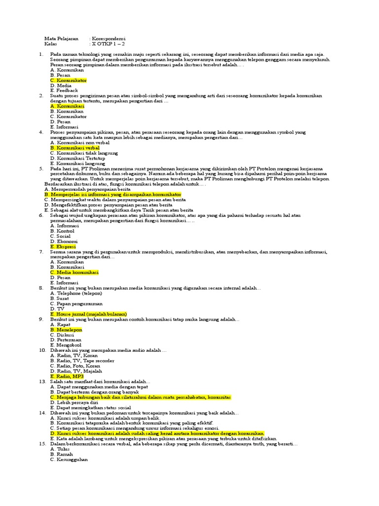 Soal Pas 45 Pilihan Ganda | PDF