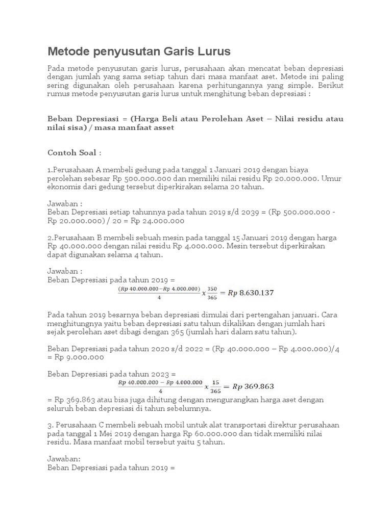 Panduan Metode Penyusutan Aset | PDF | Pengelolaan Keuangan & Uang