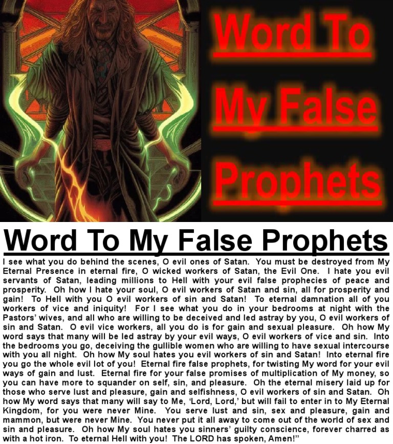 Word To My False Prophets | PDF