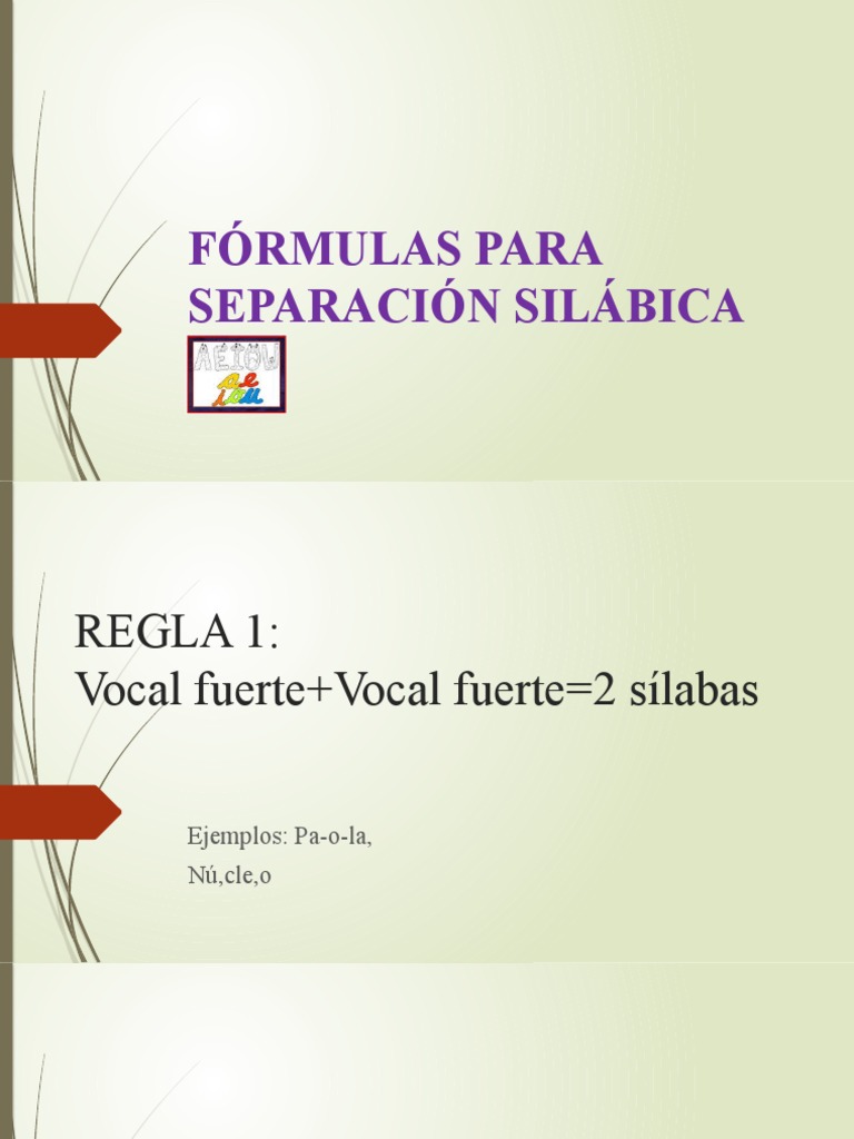 Formulas para Separacion Silabica | PDF