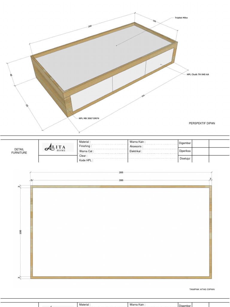 Gambar Kerja Dipan | PDF