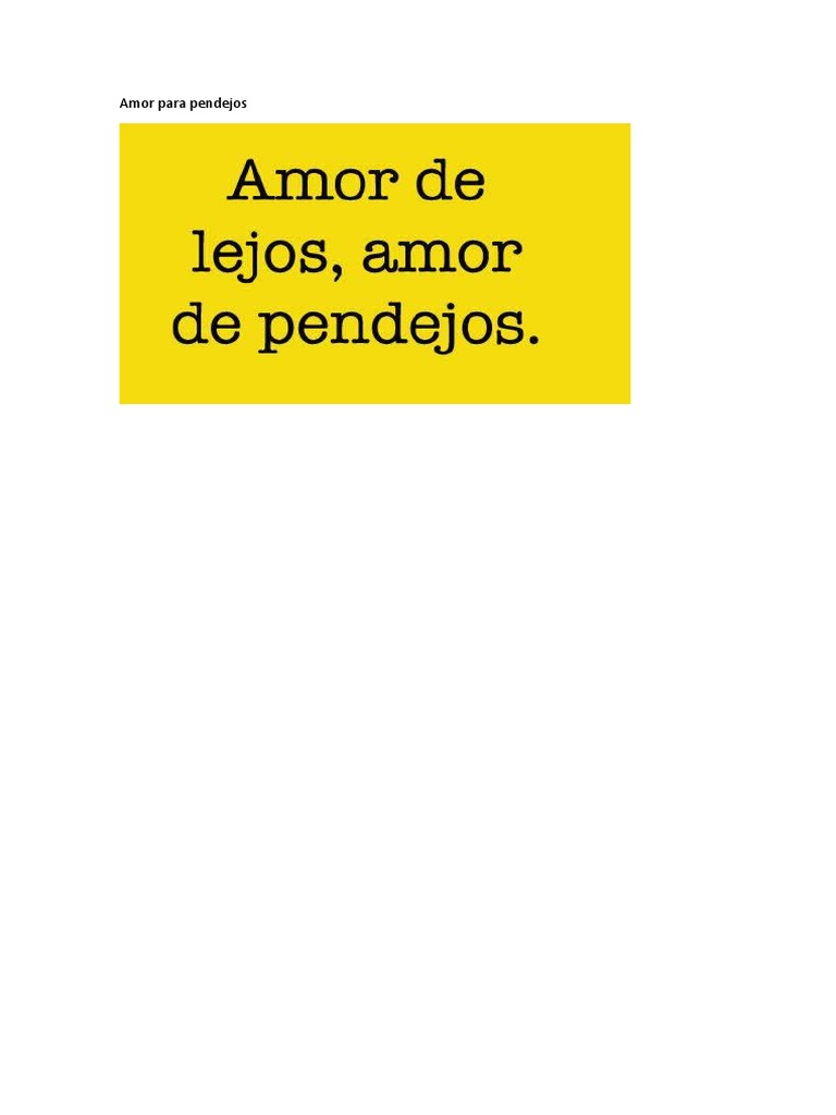 Amor para Pendejos | PDF