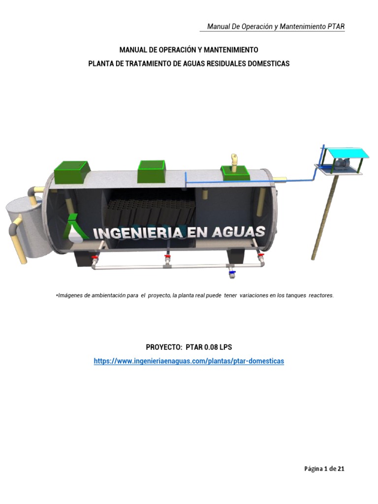 Manual de Operación Planta de Tratamiento de Aguas Residuales | PDF | Tratamiento de aguas ...