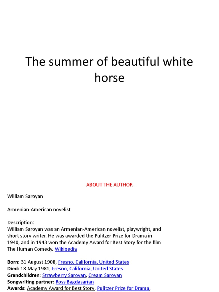 The Summer of Beautiful White Horse | PDF