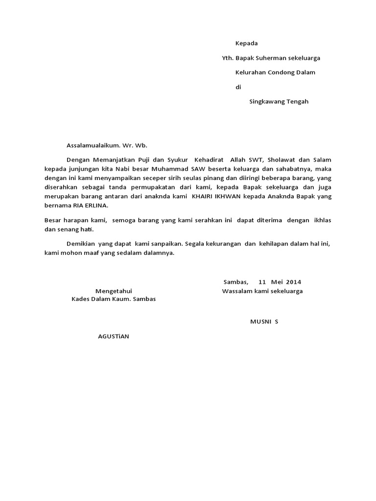 Tanda Permupakatan Keluarga Sambas | PDF | Memasak, Makanan, & Anggur