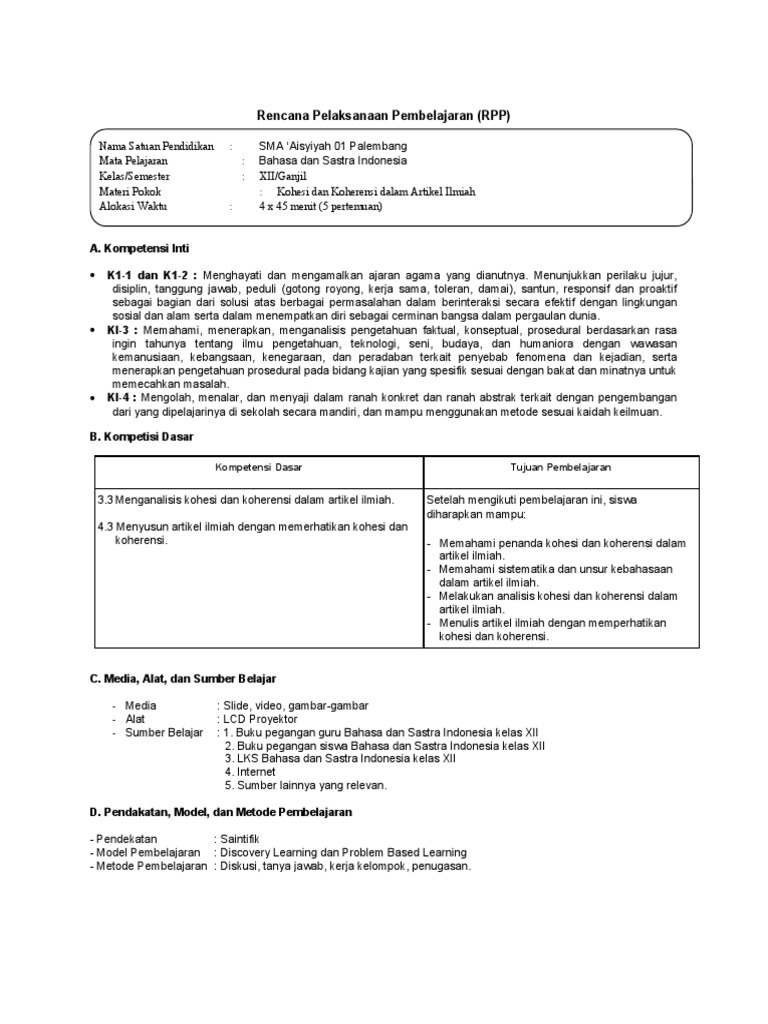 RPP Berdiferensiasi | PDF