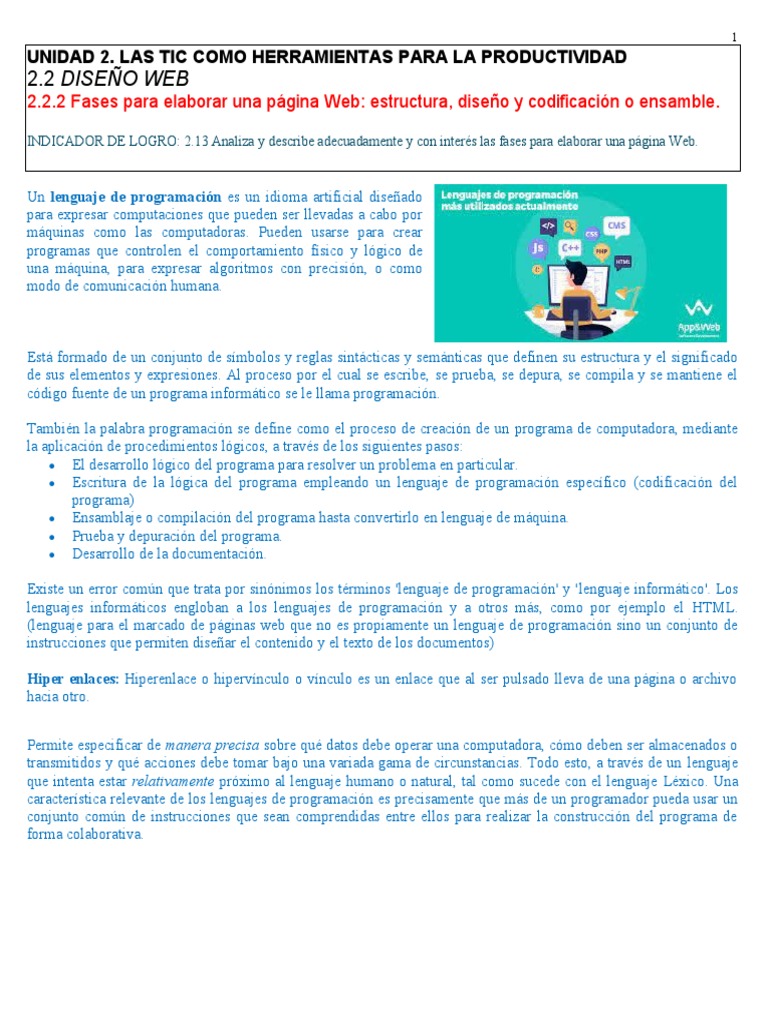 Fases para elaborar una página web: estructura, diseño y codificación | PDF | Red mundial ...