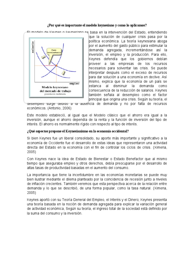 Por Qué Es Importante El Modelo Keynesiano y Como Lo Aplicamos | PDF | Economía keynesiana ...