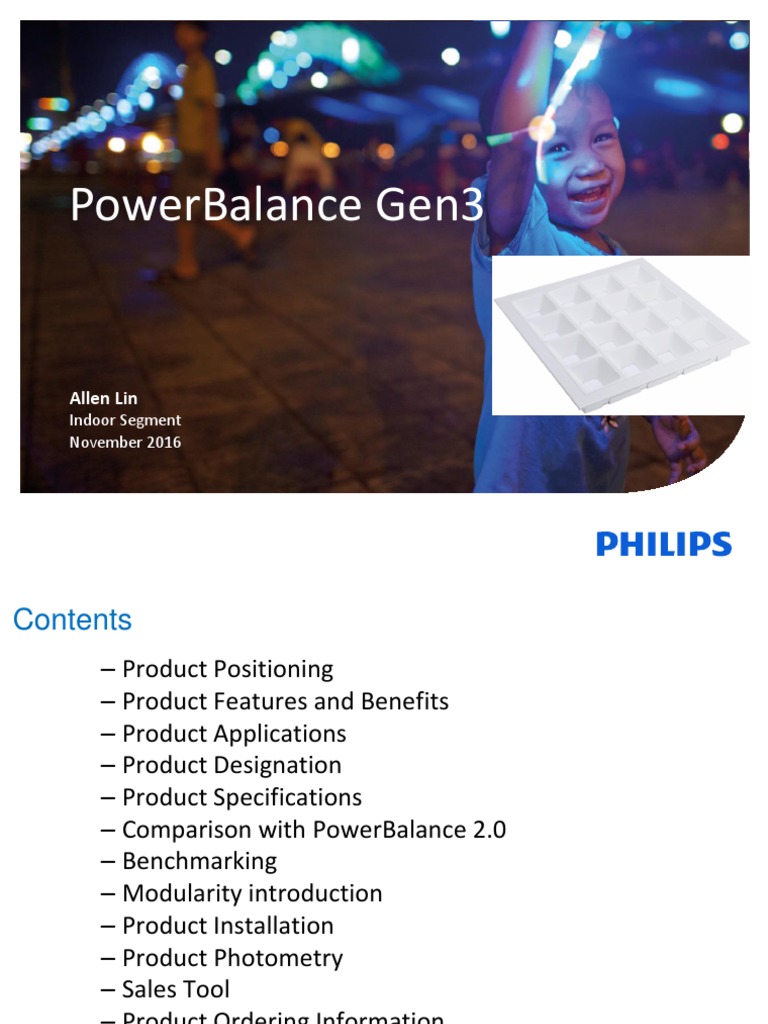 Product Presentation - PowerBalance Gen3 | PDF | Lighting | Light