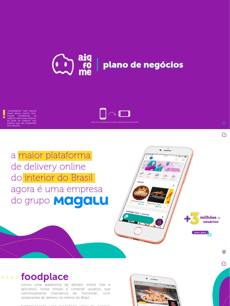Plano Negocio 2021 Aiqfome 210922 | PDF | Aplicativo para celular | Marketing